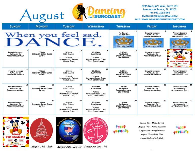 Calendar - Dancing On The Suncoast | Social Dance Events