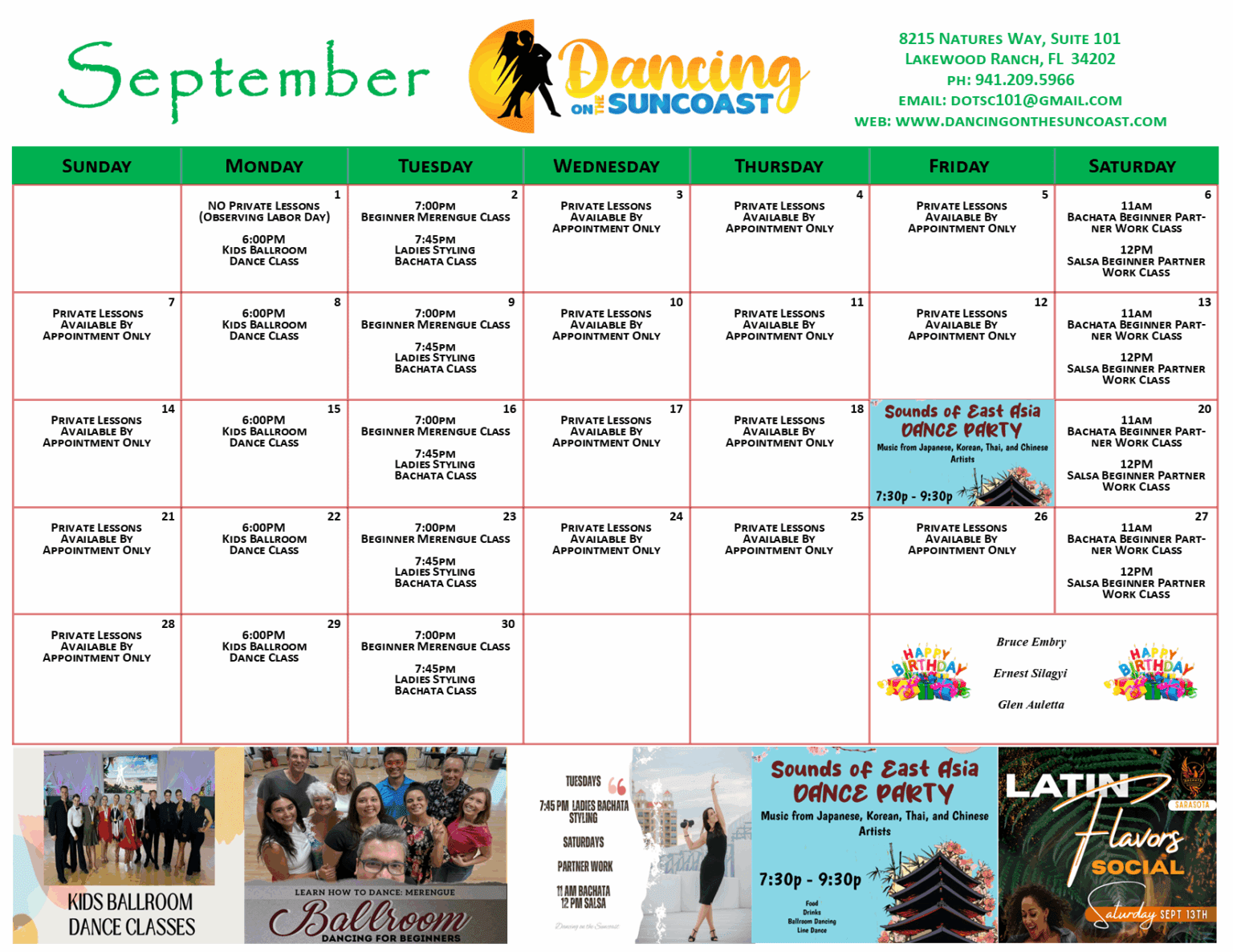 Calendar - Dancing On The Suncoast | Social Dance Events